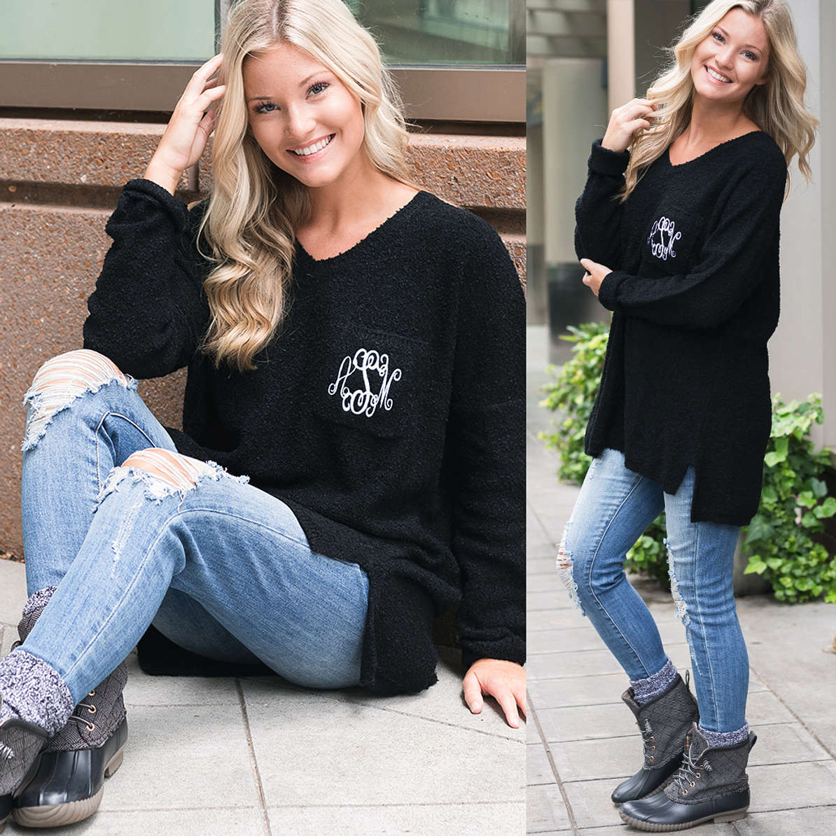 Monogrammed Boyfriend Sweater Oversized – Marleylilly