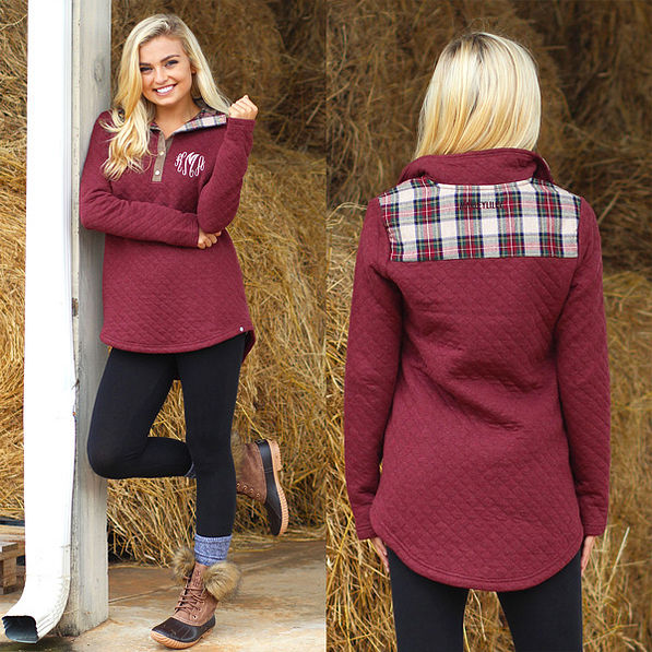 Monogrammed Pullover Quilted Tunic - Marleylilly