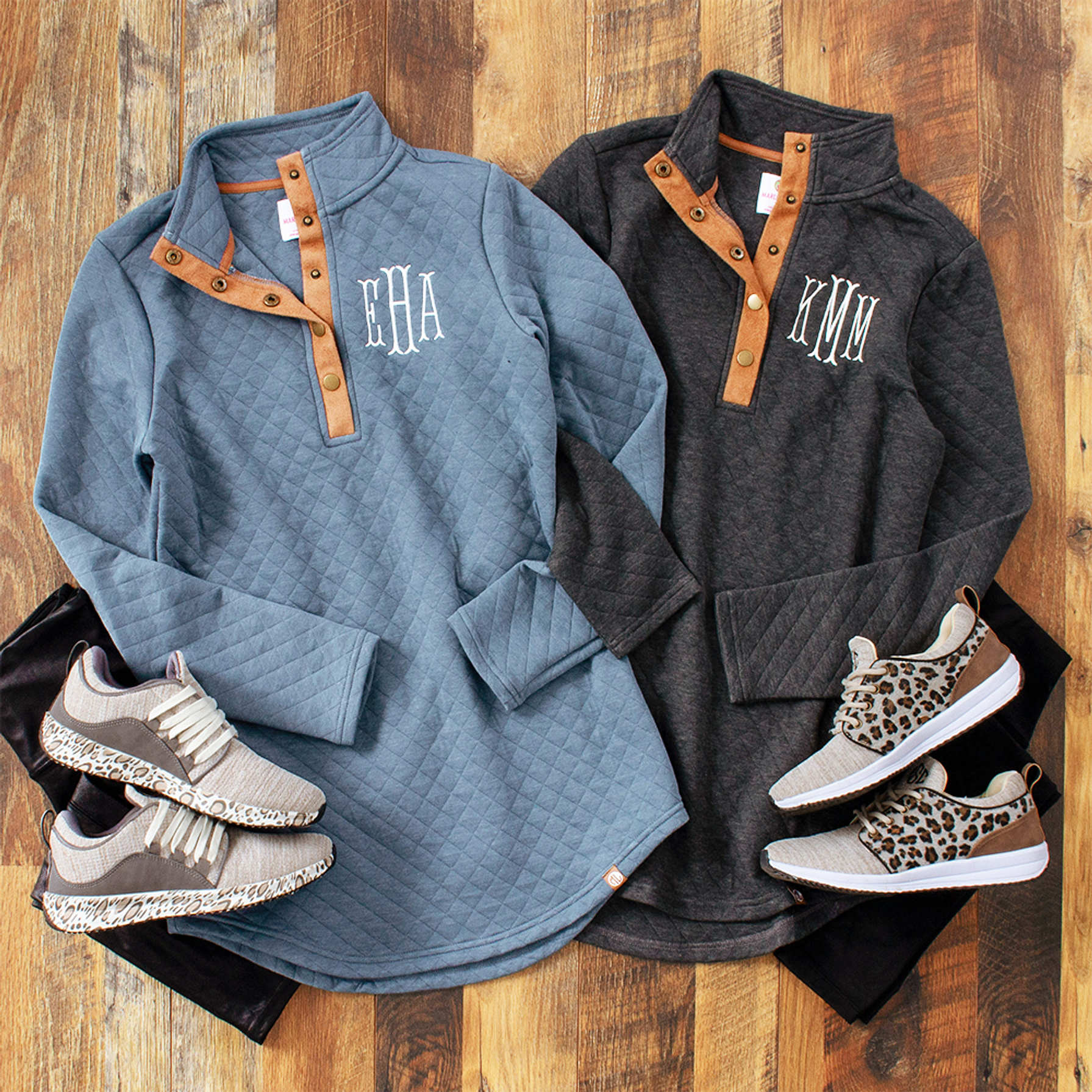 Monogrammed Pullover Quilted Tunic - Marleylilly