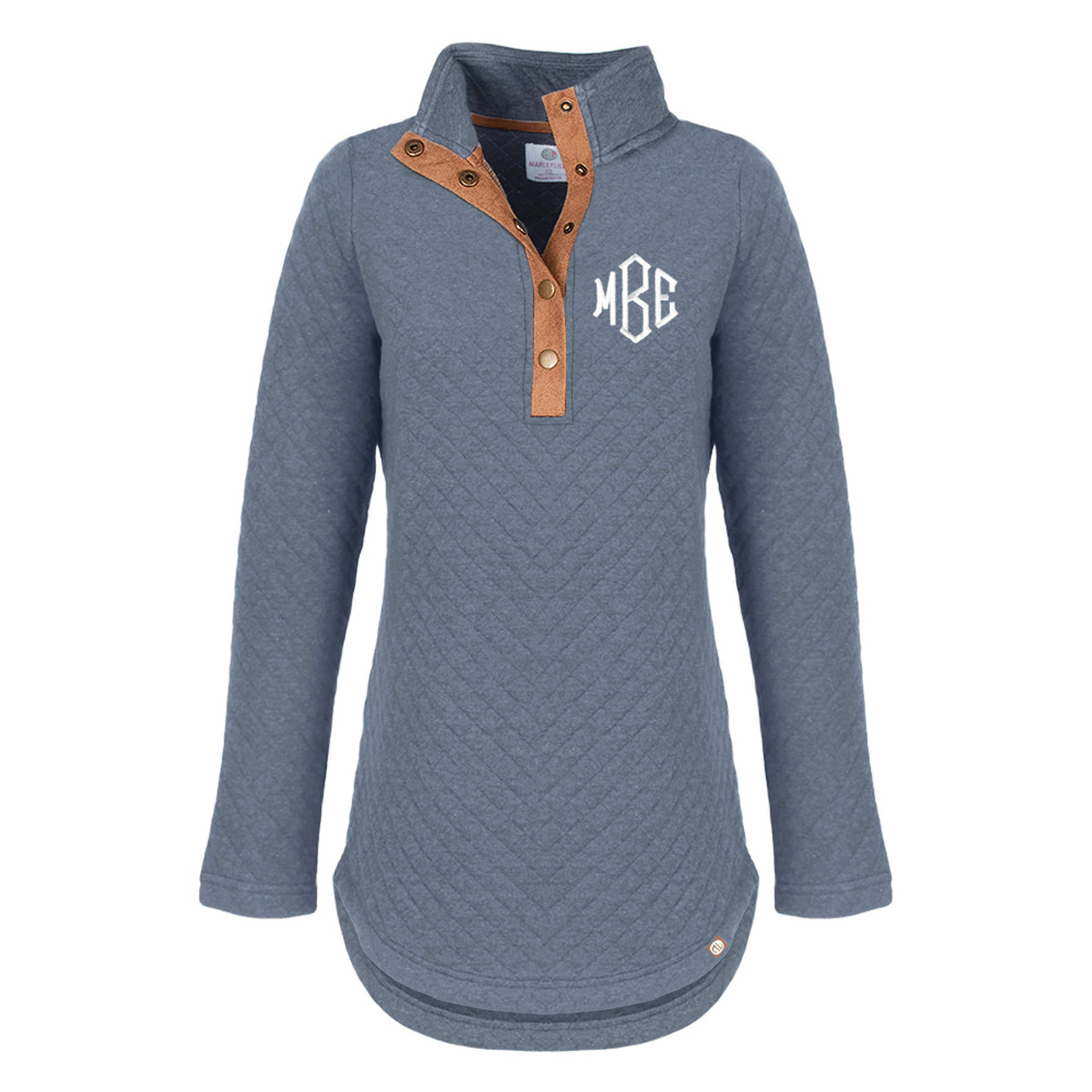 Monogrammed Pullover Quilted Tunic - Marleylilly
