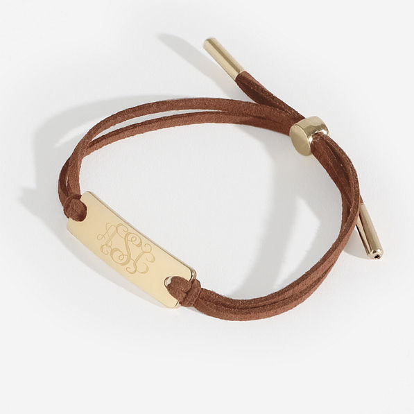 Monogrammed Suede Bracelet with Metal | Marleylilly