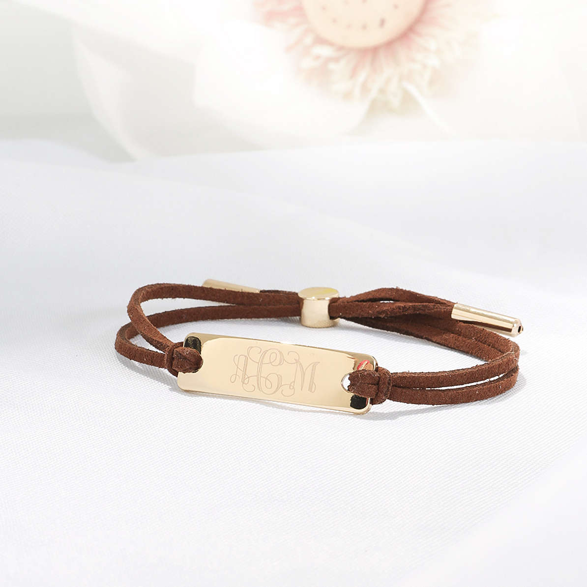 Monogrammed Suede Bracelet with Metal | Marleylilly