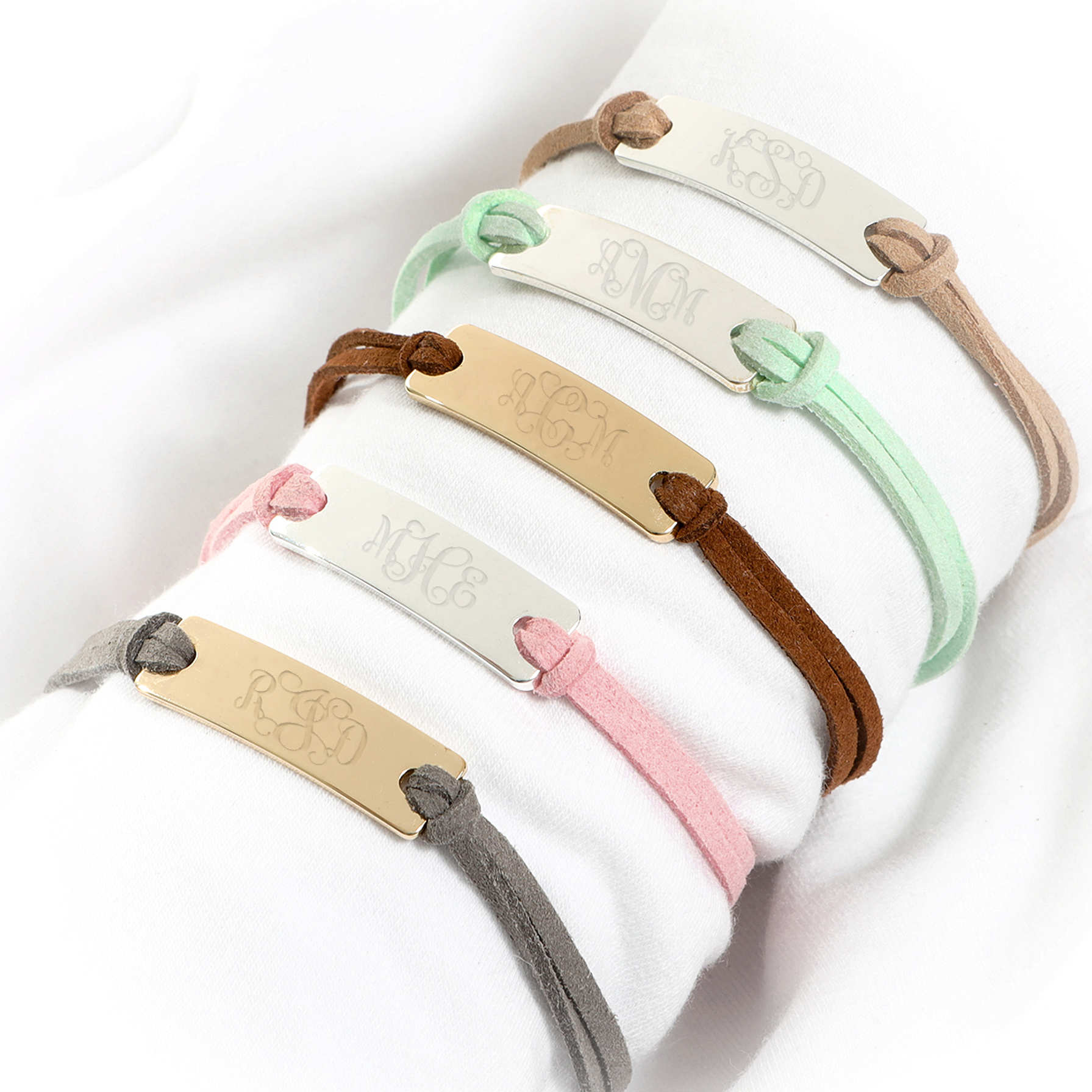 Monogrammed Suede Bracelet with Metal — Marleylilly