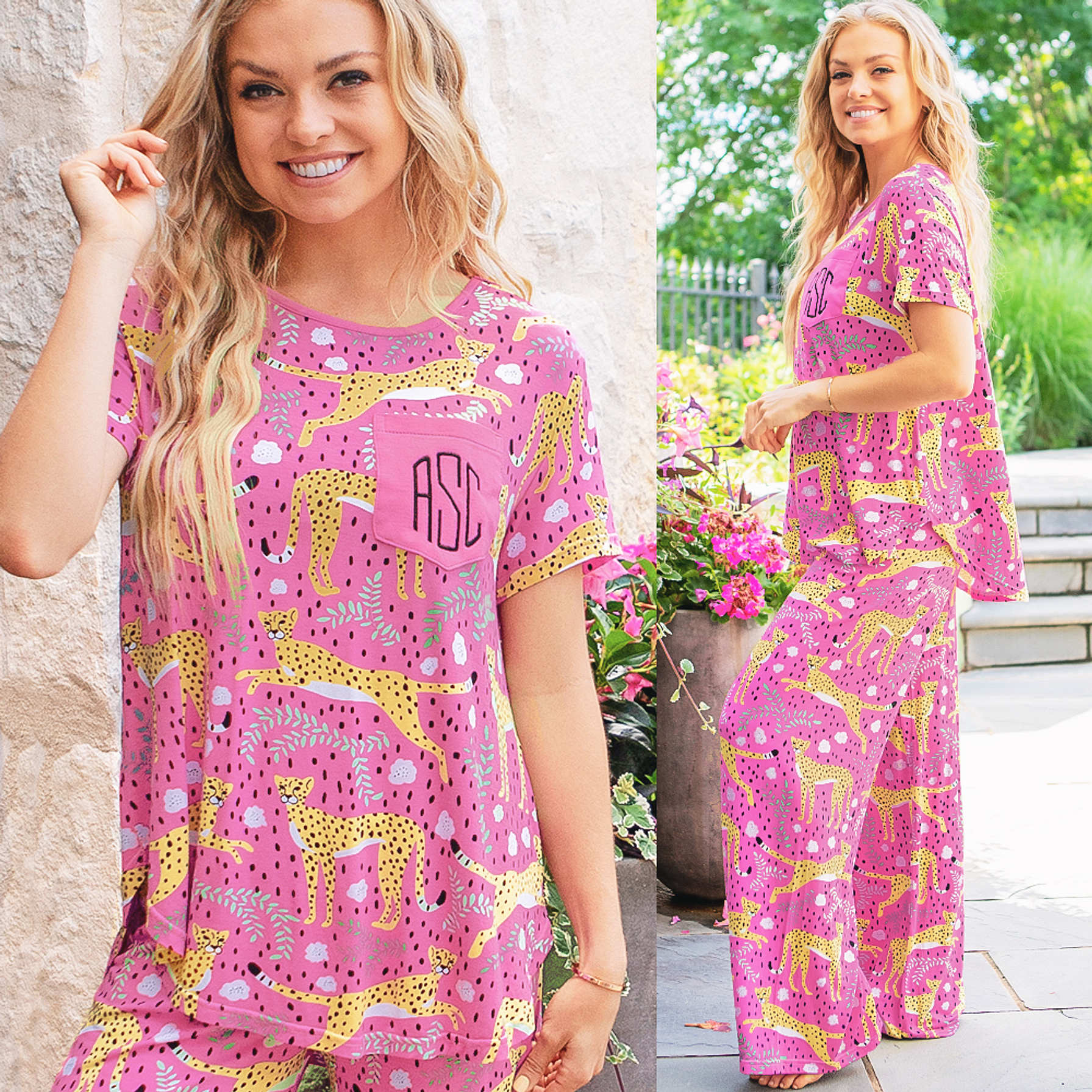 Monogrammed Pajama Shorts Set - Marleylilly