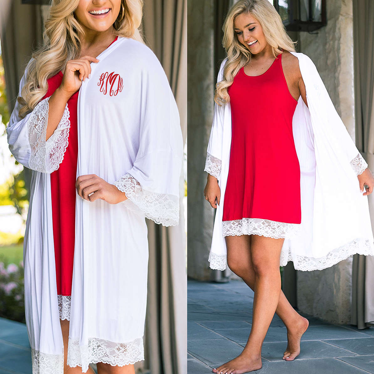 Lace Sleep Gown - Available in Black, Floral, & Red | Marleylilly