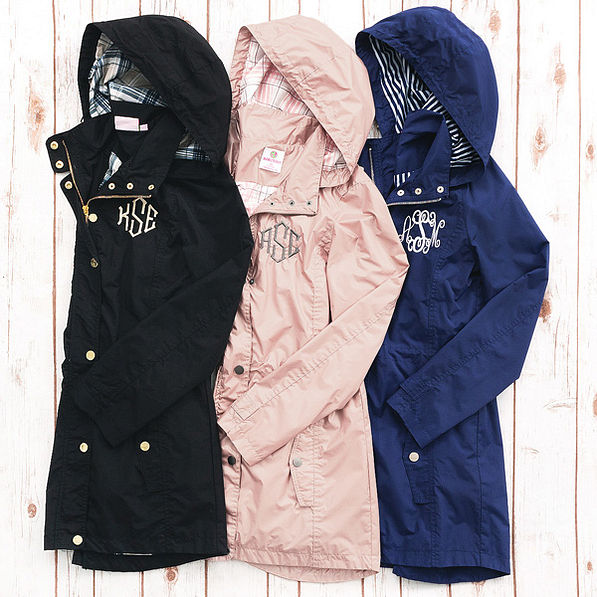 Monogrammed Rain Jacket with Hood Women’s – Marleylilly