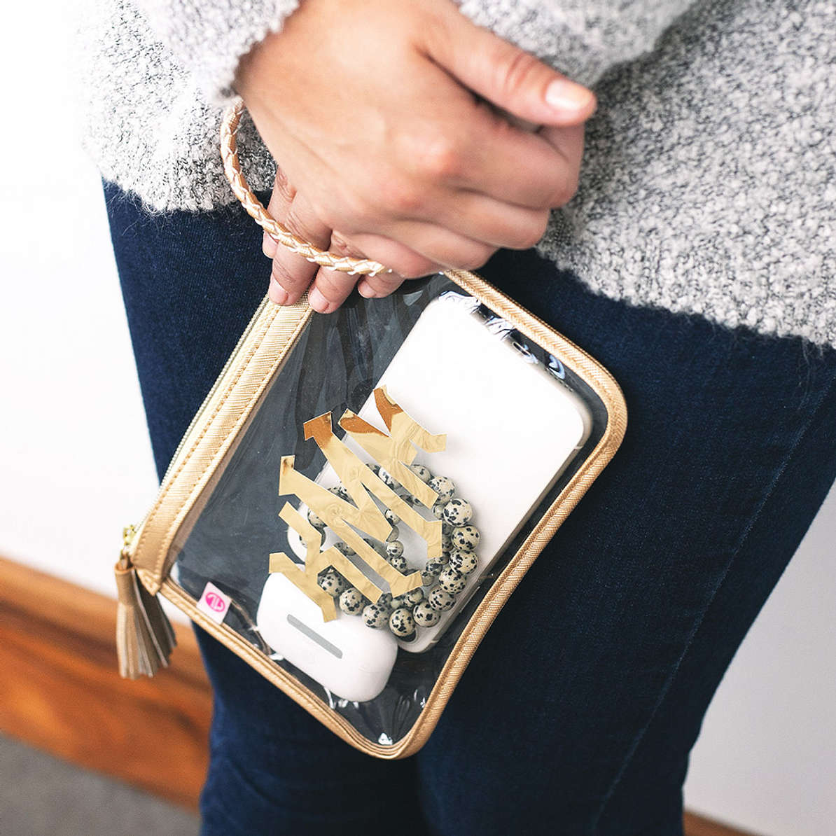 Personalized Stadium Approved Clear Wristlet – Marleylilly