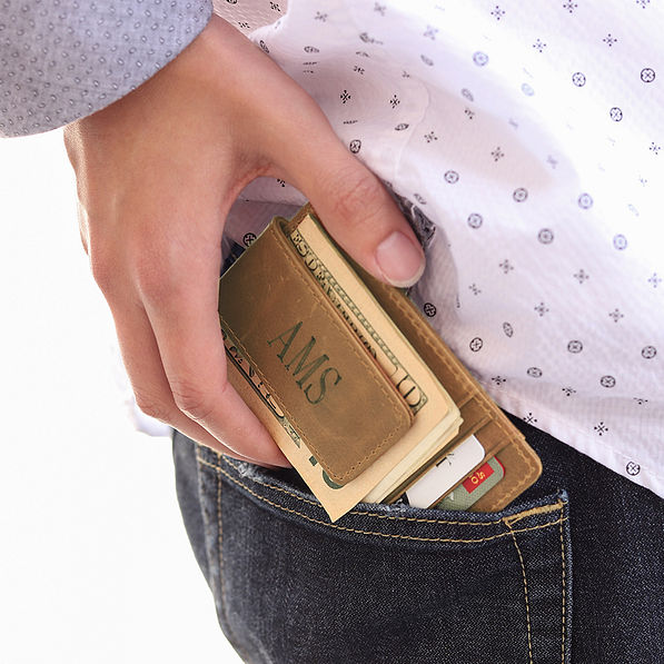 Men’s Monogrammed Wallet with Money Clip — Marleylilly