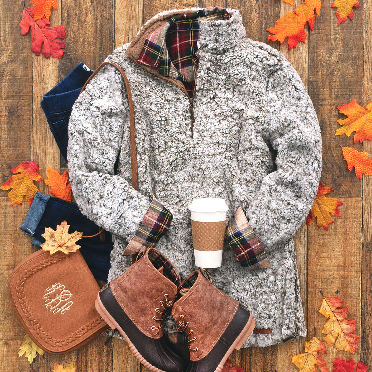 Heathered Sherpa Pullover Tunic - Fleece - Marleylilly