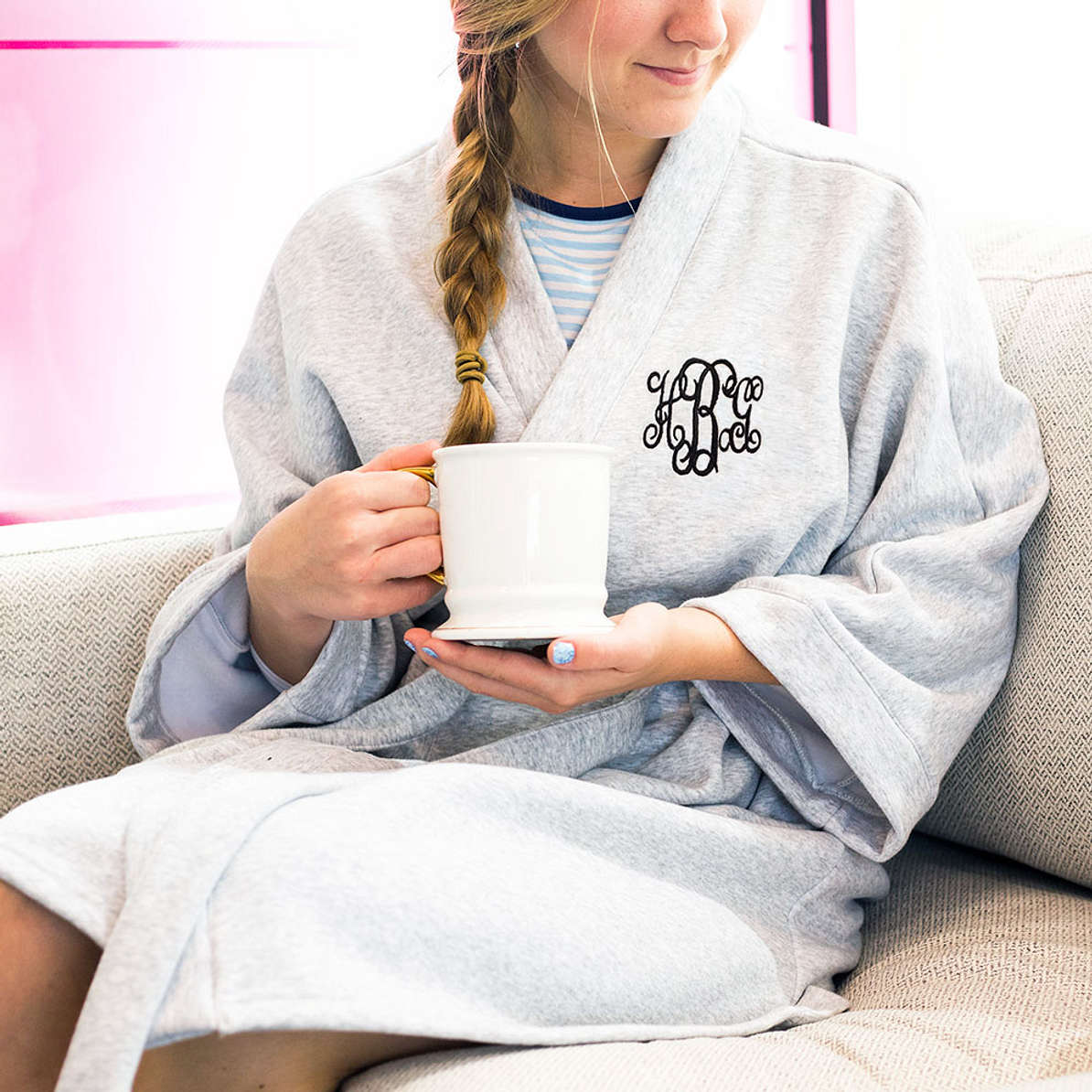 Monogrammed Sweatshirt Robe - Marleylilly