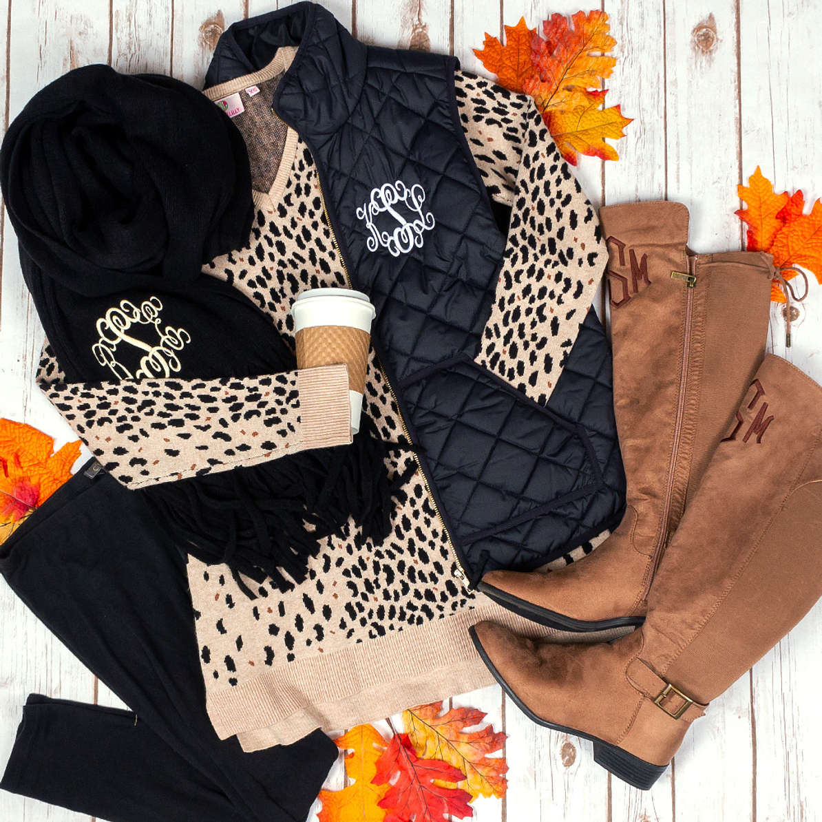 Women's Personalized Leopard Sweater Tunic - Marleylilly