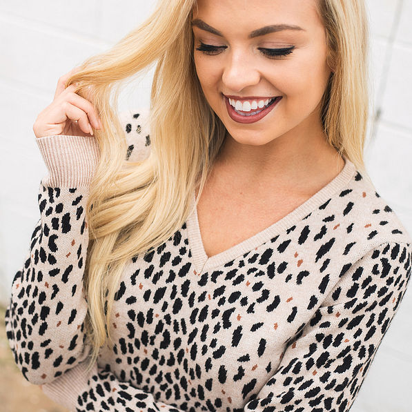 Women's Personalized Leopard Sweater Tunic - Marleylilly
