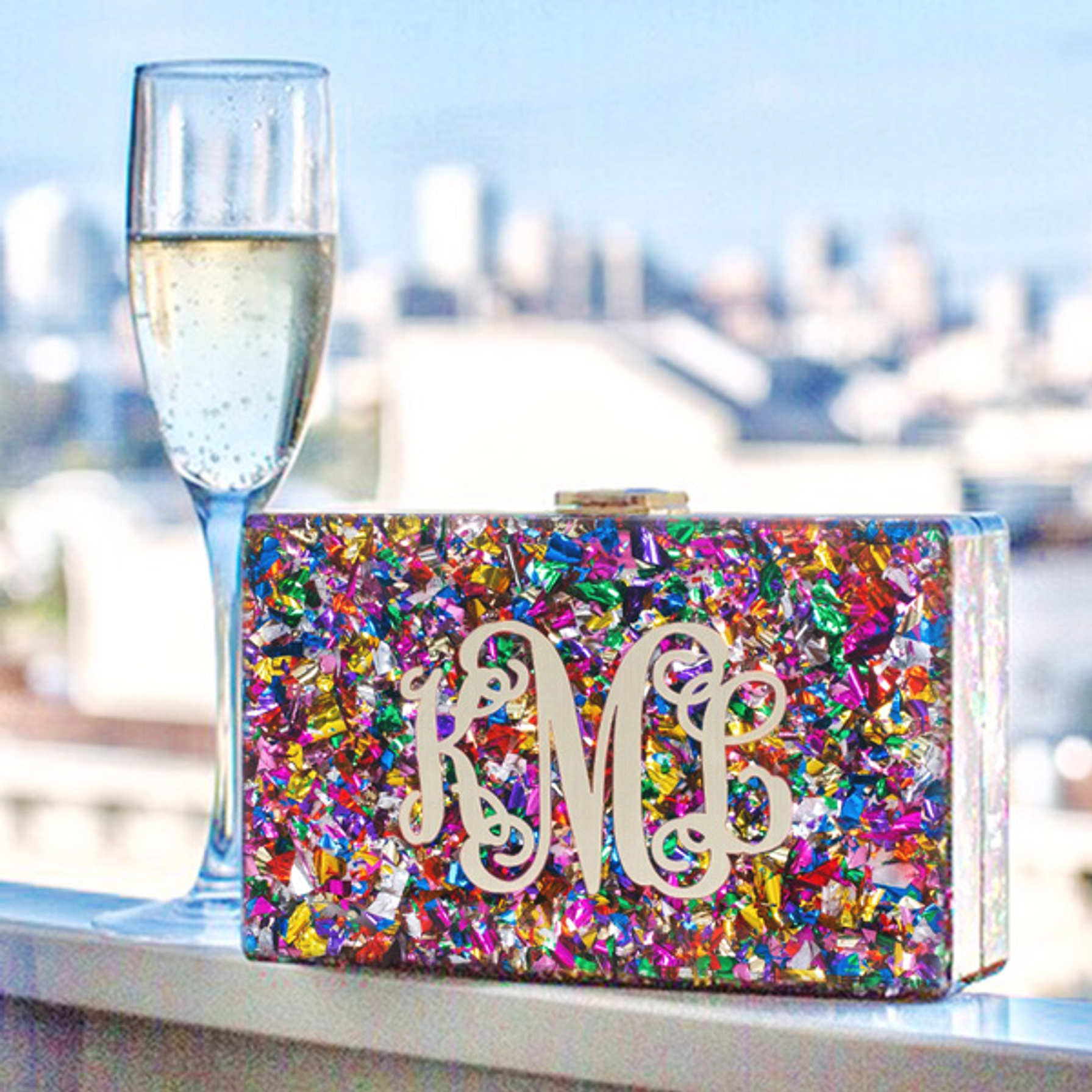 Colorful Glitter Box Clutch - Marleylilly
