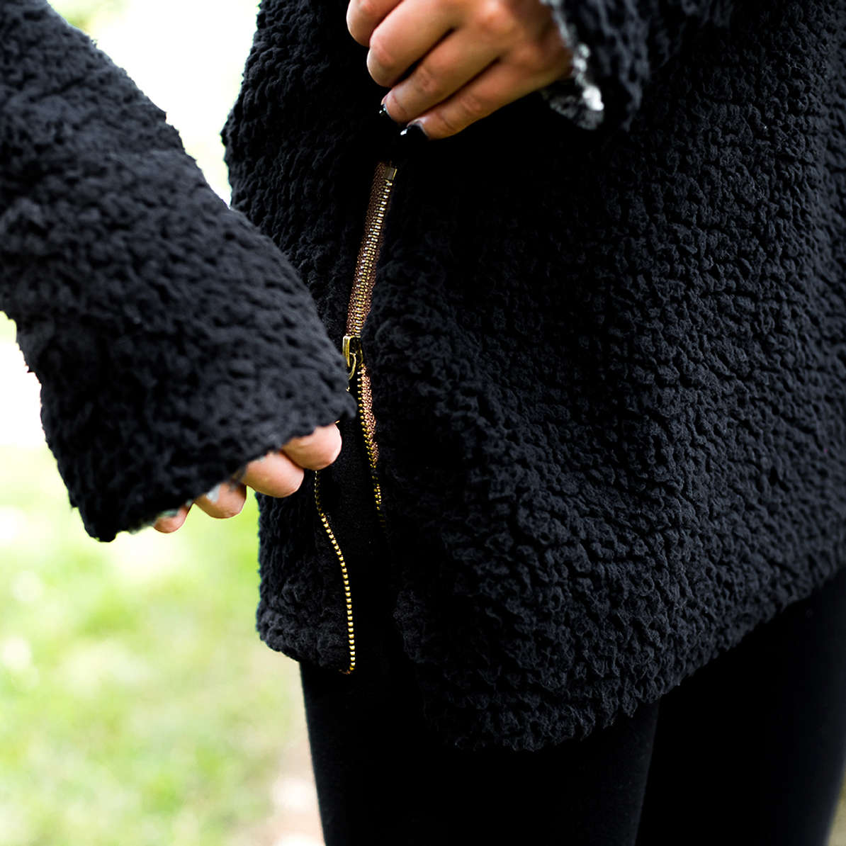 cozy Heathered Sherpa Turtleneck Tunic