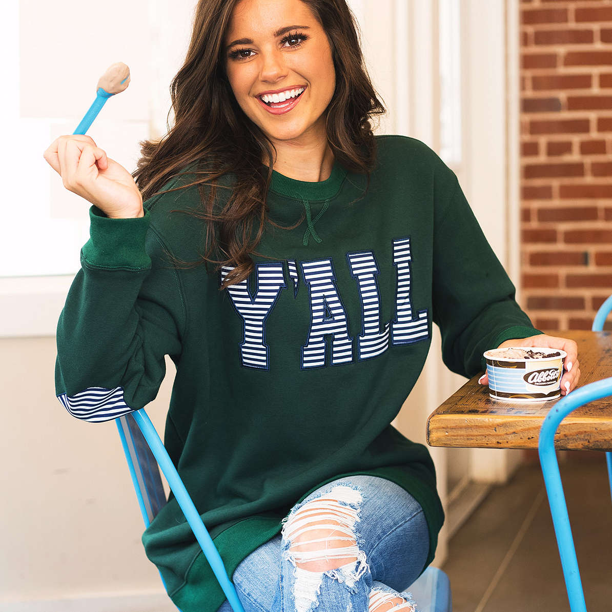 Embroidered Pullover with Elbow Patches