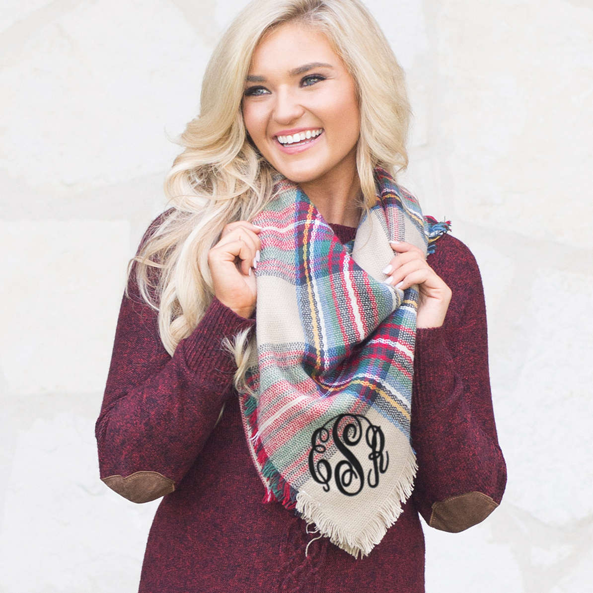 Personalized Plaid Scarf | Marleylilly