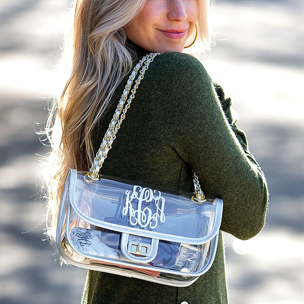 Classy Monogrammed Clear Chain Shoulder Purse – Marleylilly