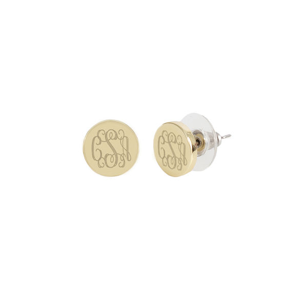 Personalized Circle Disc Earrings - Marleylilly