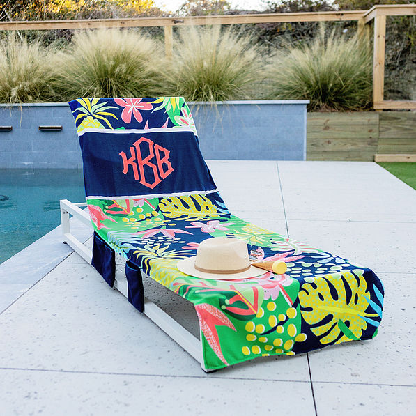 Monogrammed Lounge & Beach Chair Cover - Marleylilly