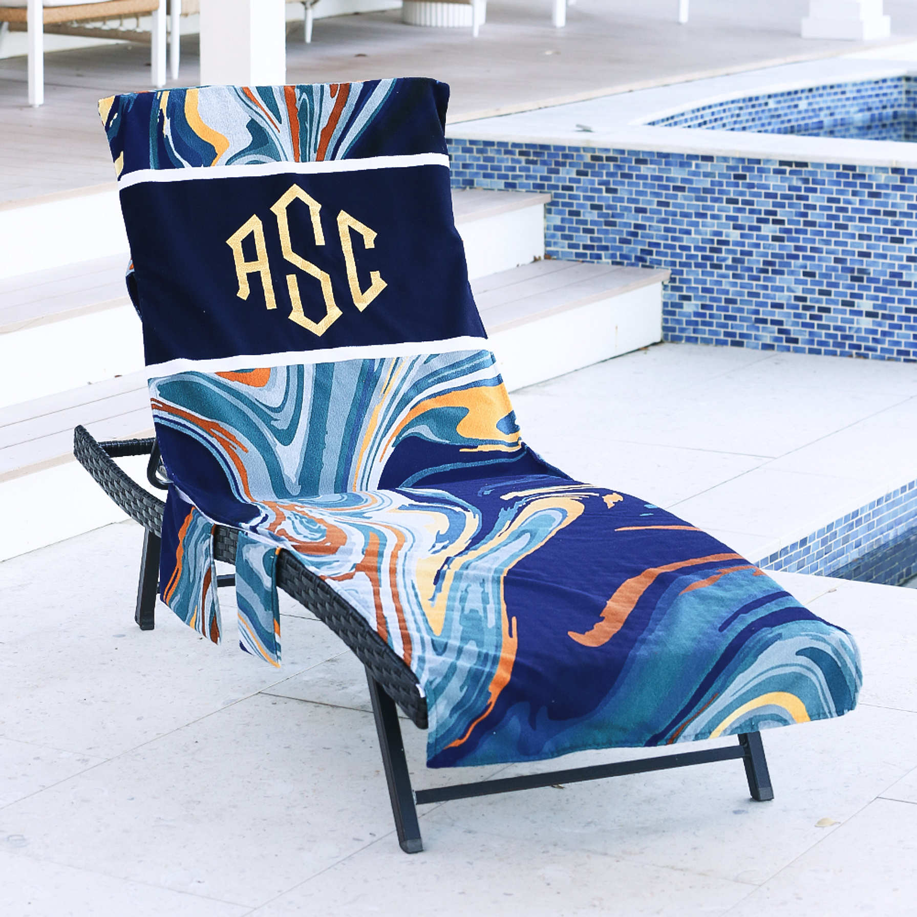 Monogrammed Lounge & Beach Chair Cover - Marleylilly