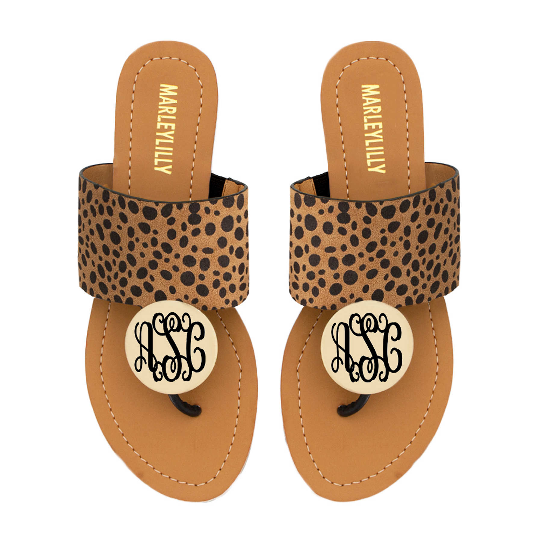 Monogrammed Sandals - Monogram Faux-Leather Sandals