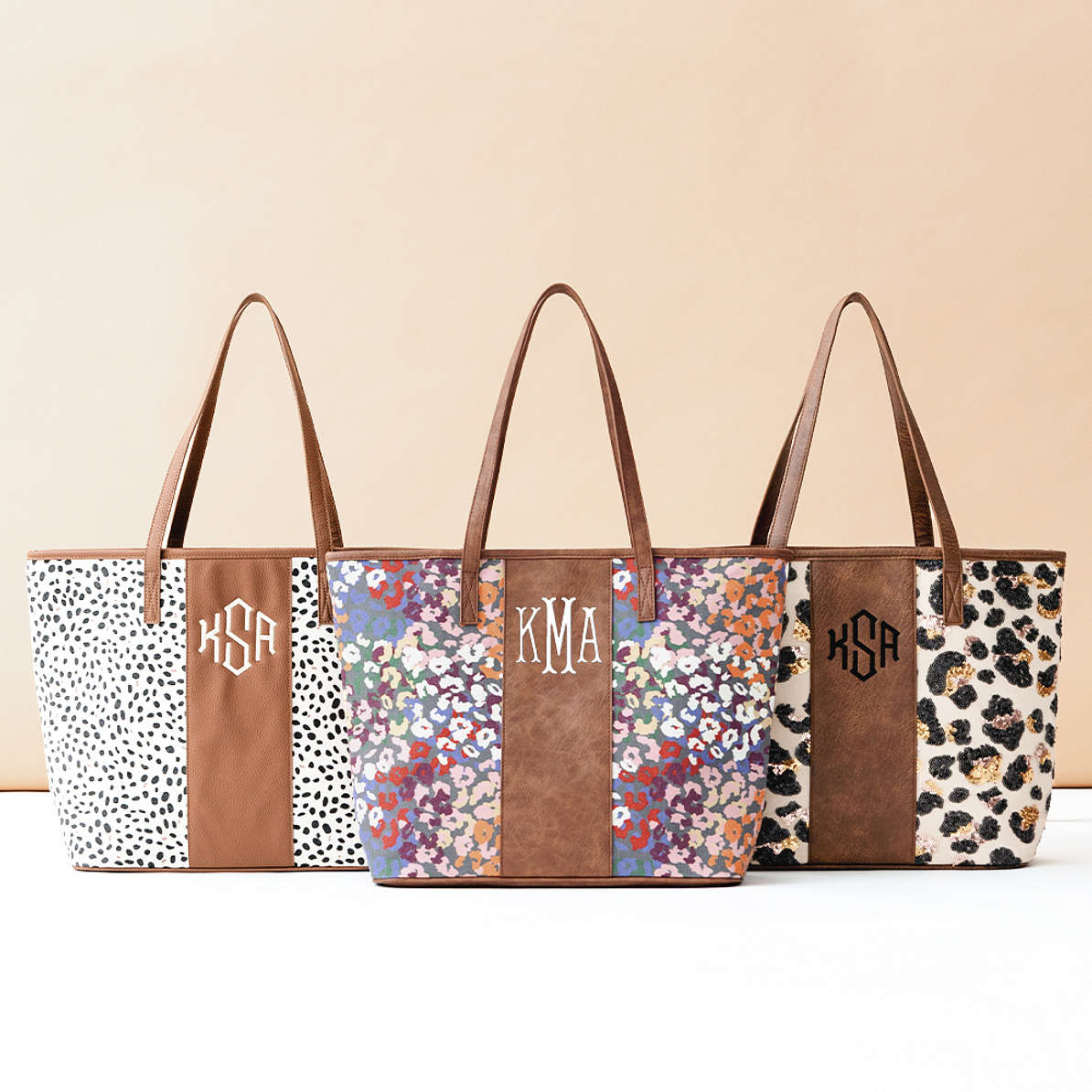 Monogrammed Leopard Print Tote Bag | Marleylilly