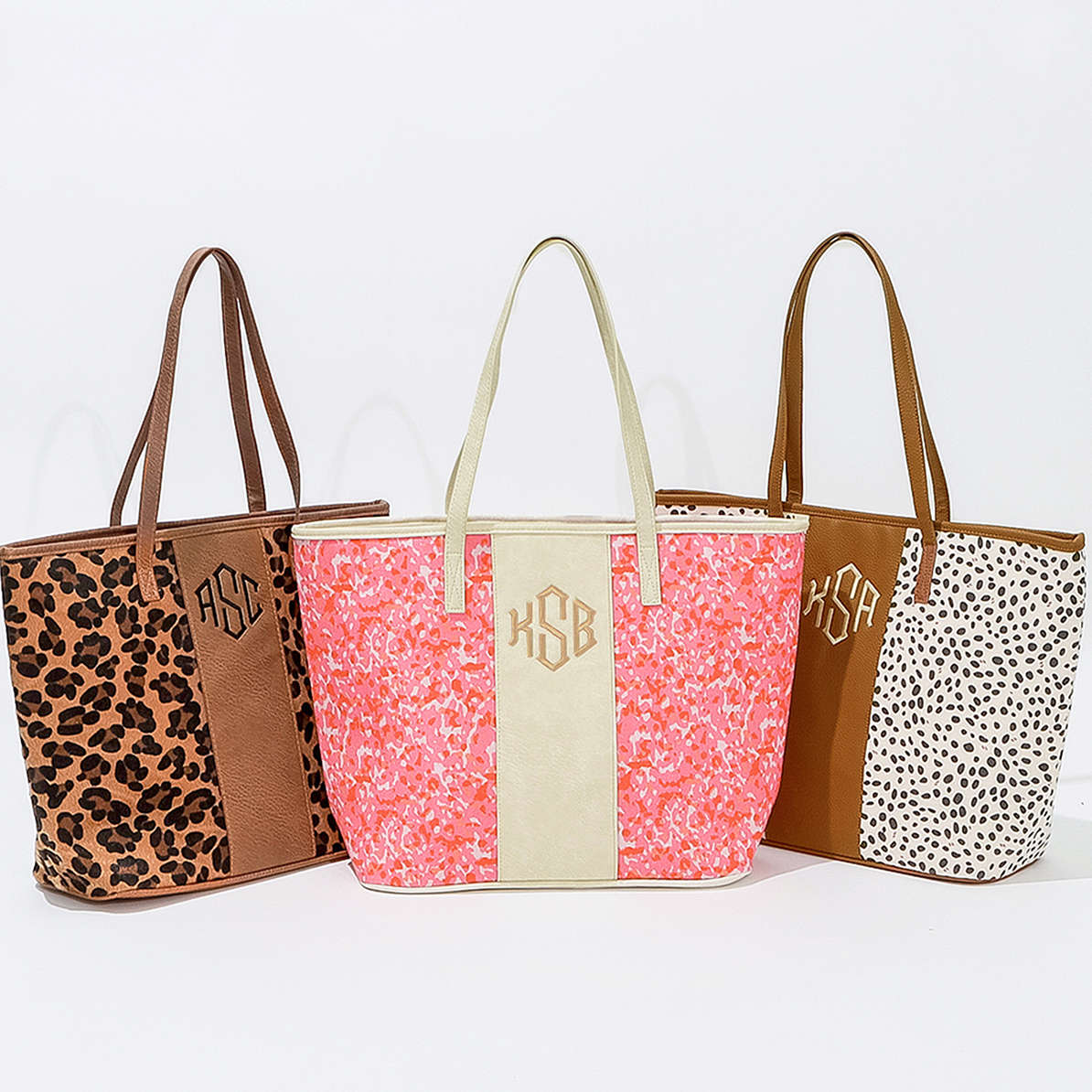 Monogrammed Leopard Print Tote Bag | Marleylilly