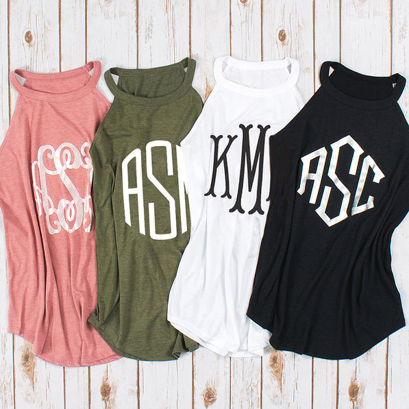 Monogrammed High-Neck Tank Top - Marleylilly