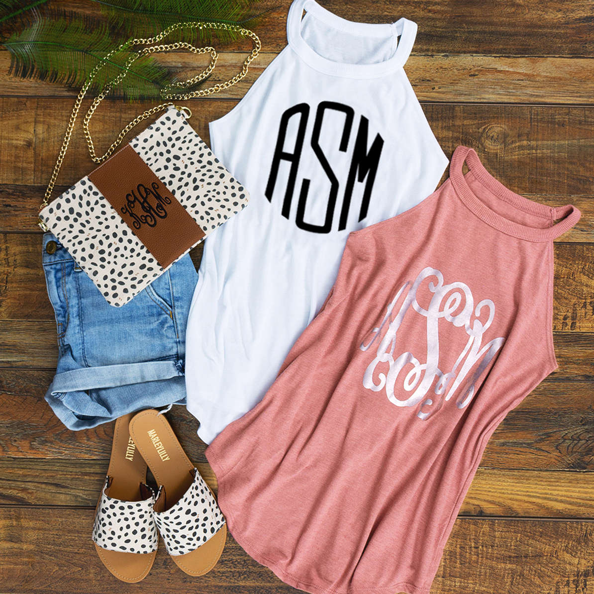 Monogrammed High-Neck Tank Top - Marleylilly