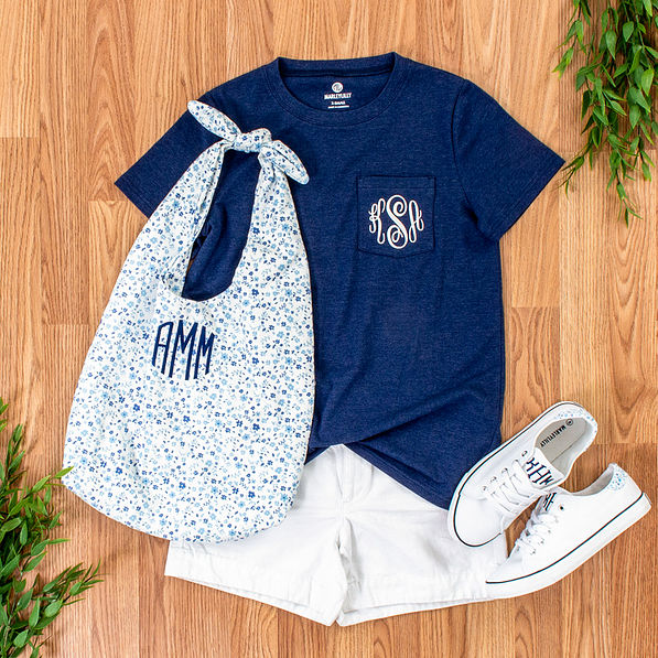 Monogrammed Pocket T-Shirt/Monogram Tee - Marleylilly