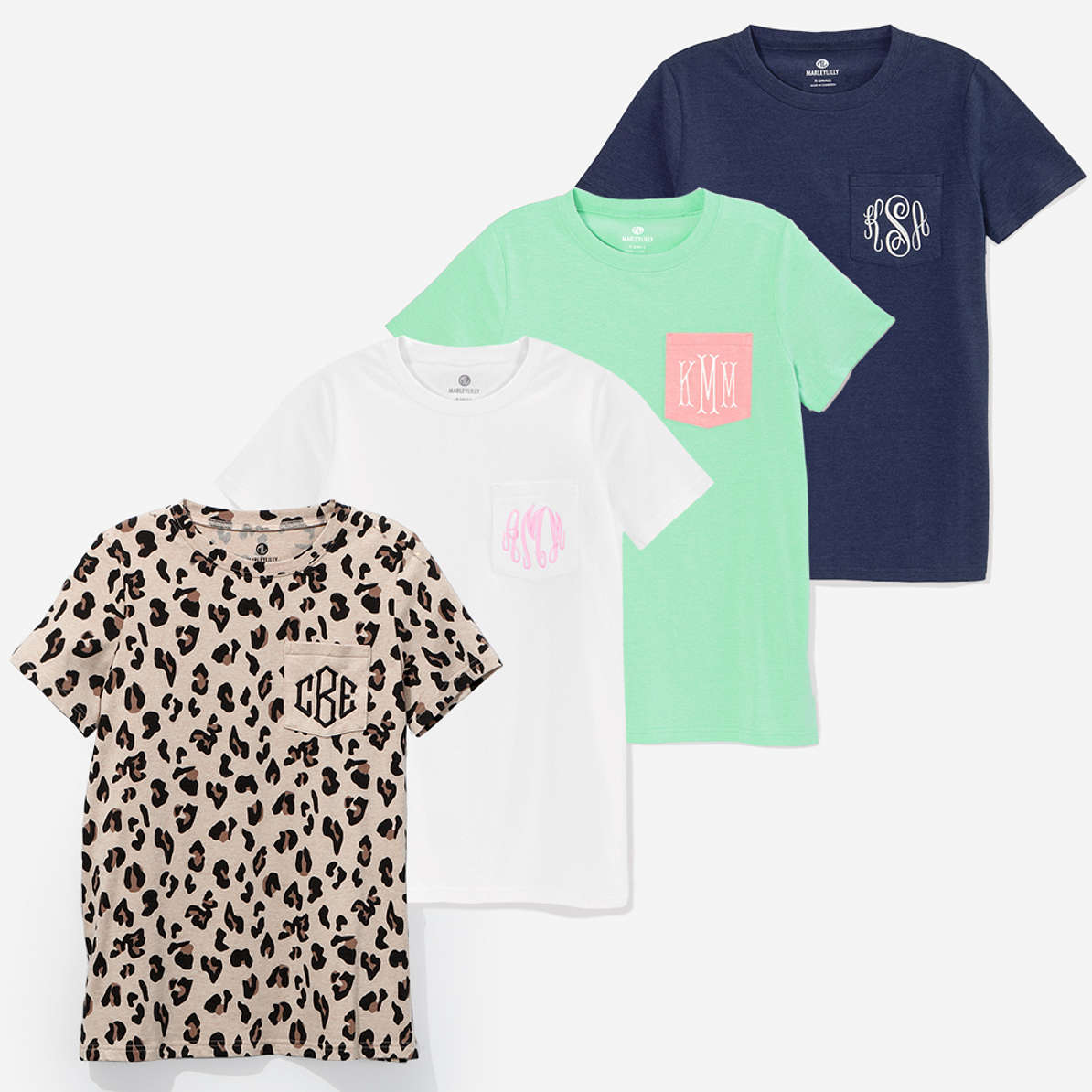 Monogrammed Pocket T-Shirt/Monogram Tee - Marleylilly