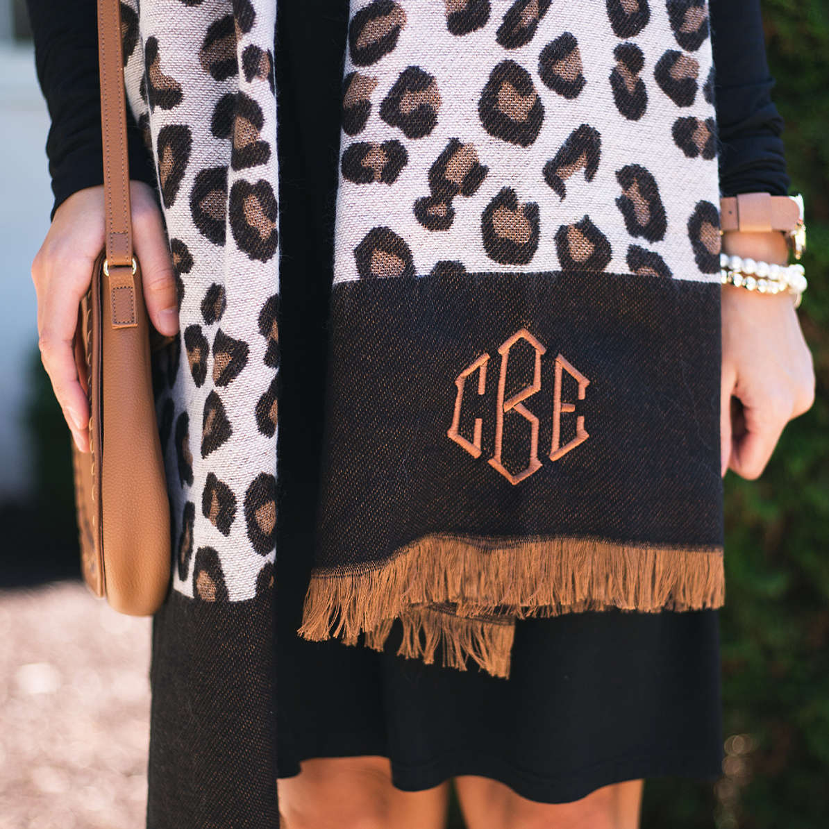Personalized Leopard Print Scarf - Marleylilly