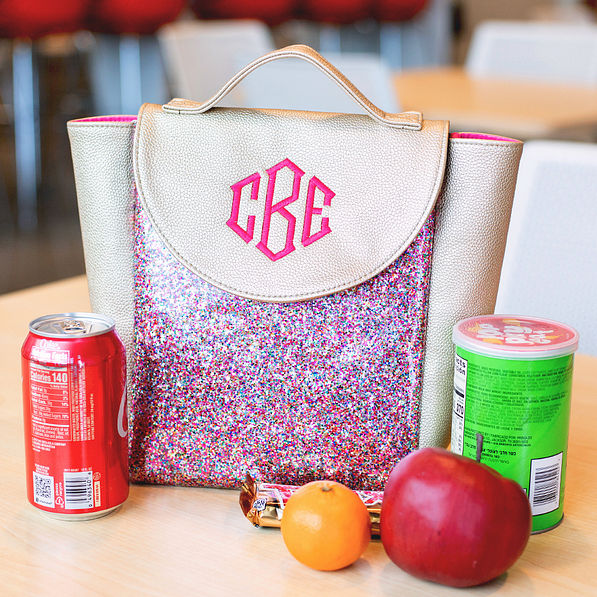 Personalized Pink Confetti Lunch Box - Marleylilly