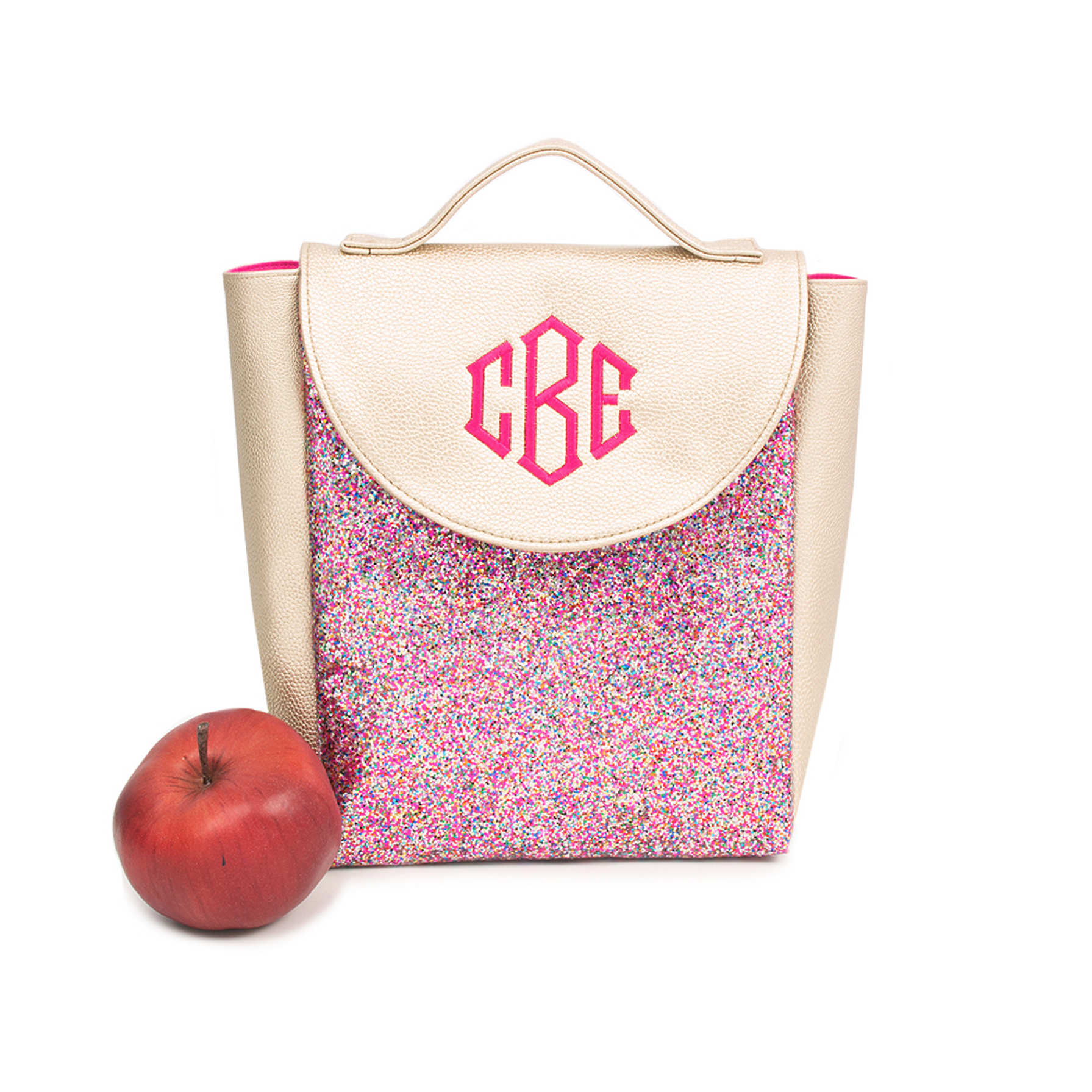 Personalized Pink Confetti Lunch Box - Marleylilly