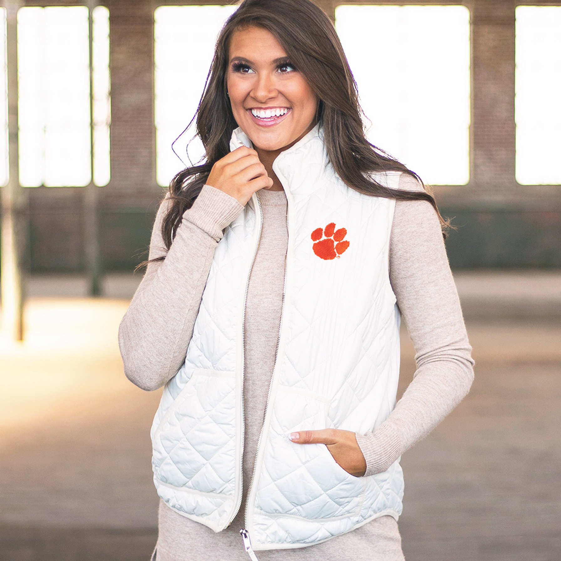 NCAA Clemson Tigers Puffy Vest - Marleylilly