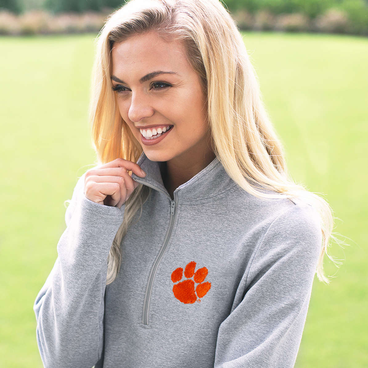 Clemson Tigers Logo Sweatshirt with Quarter Zip