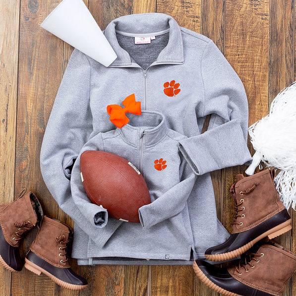 Clemson Tigers Logo Sweatshirt with Quarter Zip