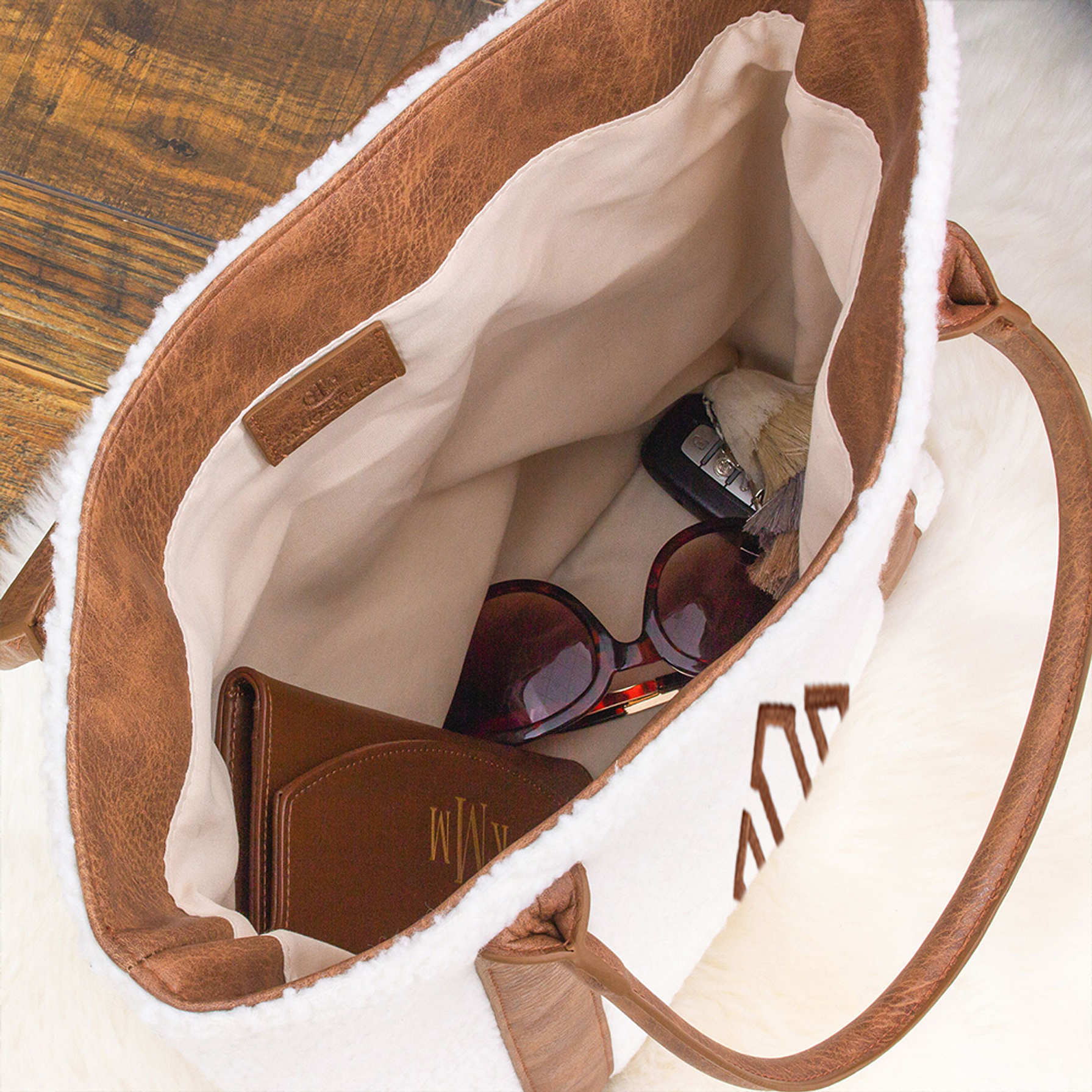 Sherpa Tote Bag in Ivory - Marleylilly