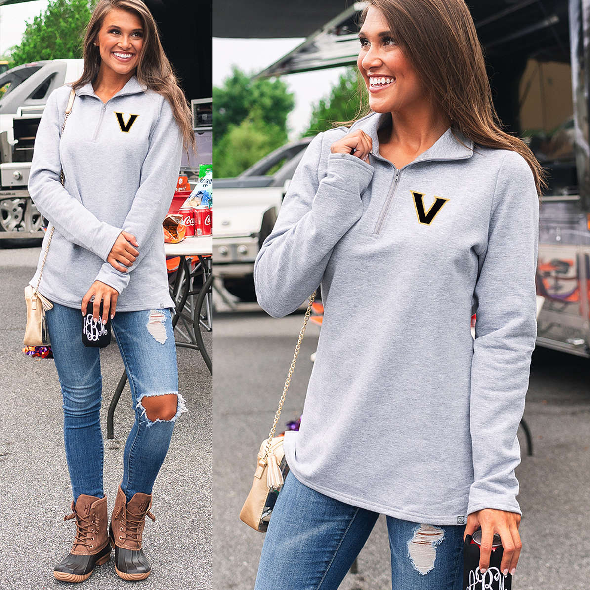 Vanderbilt Commodores Pullover Sweatshirt in Heather Gray - Marleylilly
