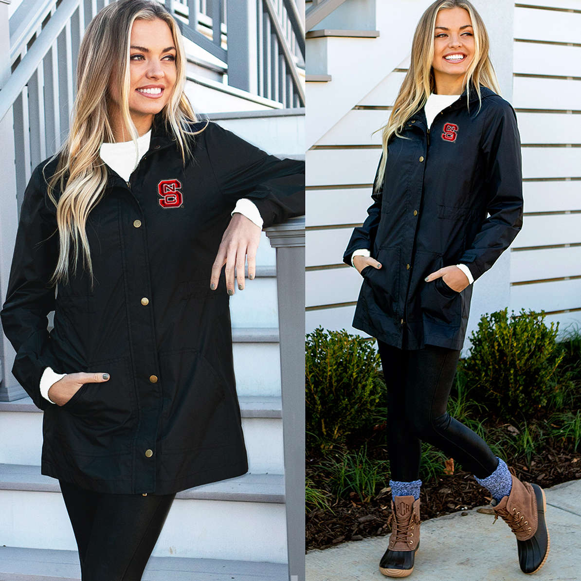 NC State Wolfpack Black Rain Jacket - Marleylilly