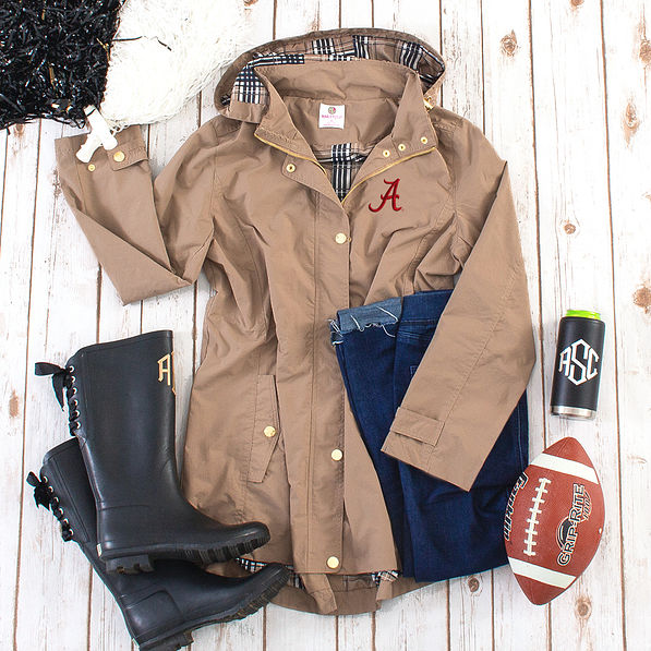 Alabama Black Rain Jacket with Team Logo — Marleylilly