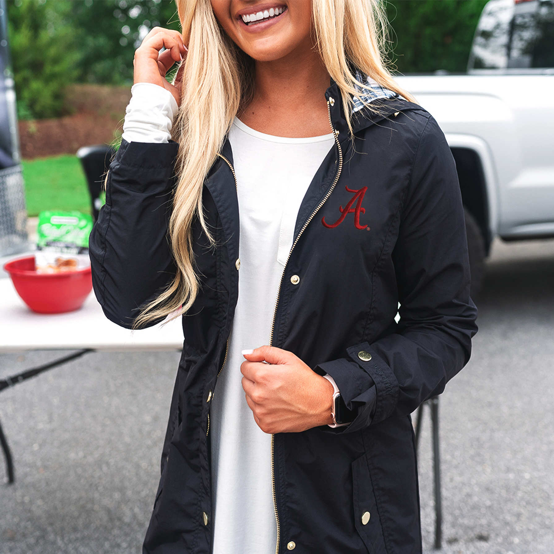Alabama Black Rain Jacket with Team Logo — Marleylilly