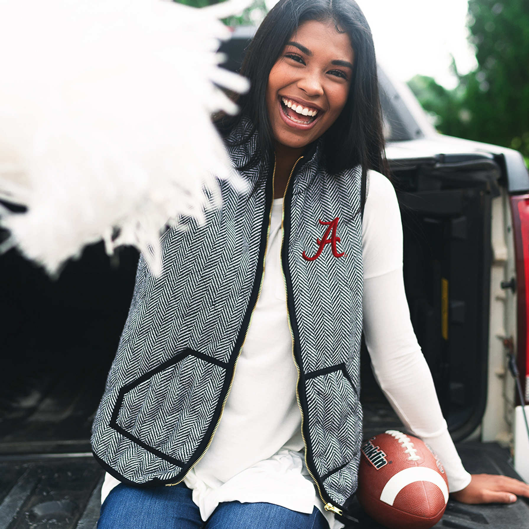 Women's Personalized Alabama Herringbone Vest - Marleylilly