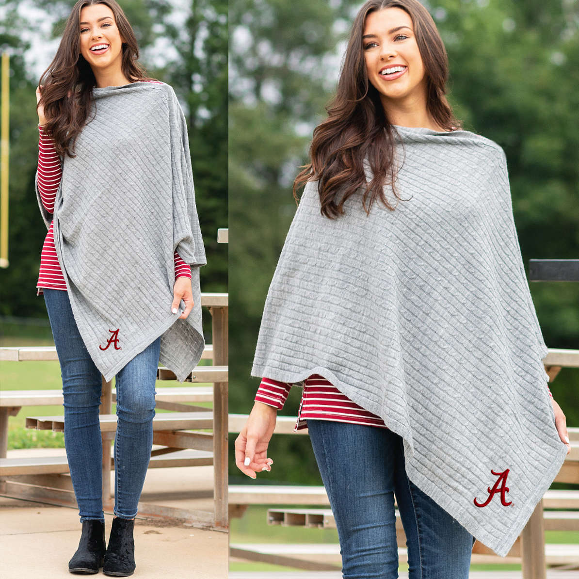 Women's Personalized Alabama Poncho - Marleylilly