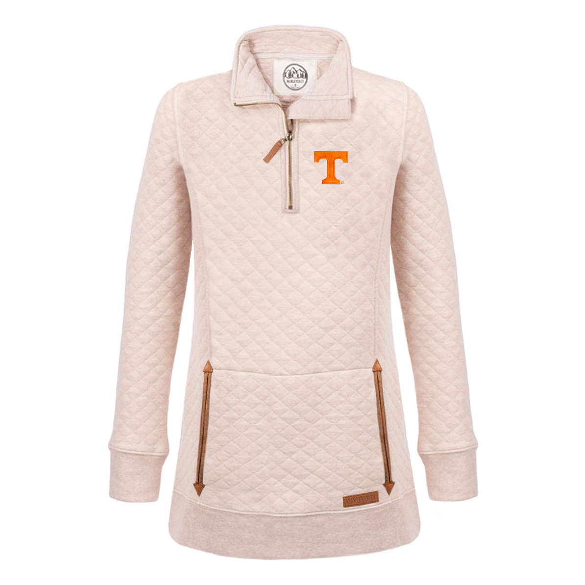 Tennessee Volunteers Quilted Pullover Sweatshirt in Oatmeal - Marleylilly