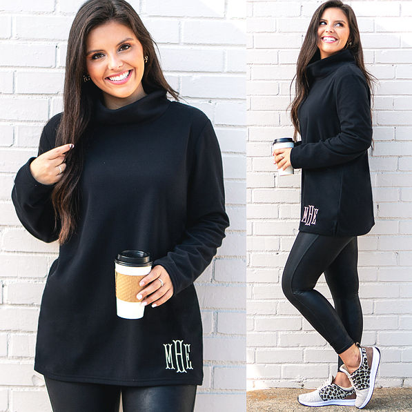Monogrammed Fleece Tunic - Marleylilly
