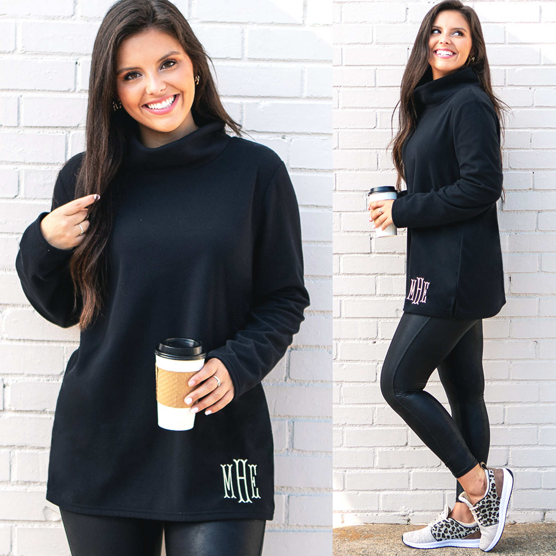Monogrammed Fleece Tunic - Marleylilly