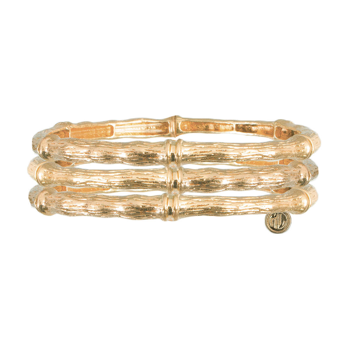 Ladies Gold Bamboo Bangles