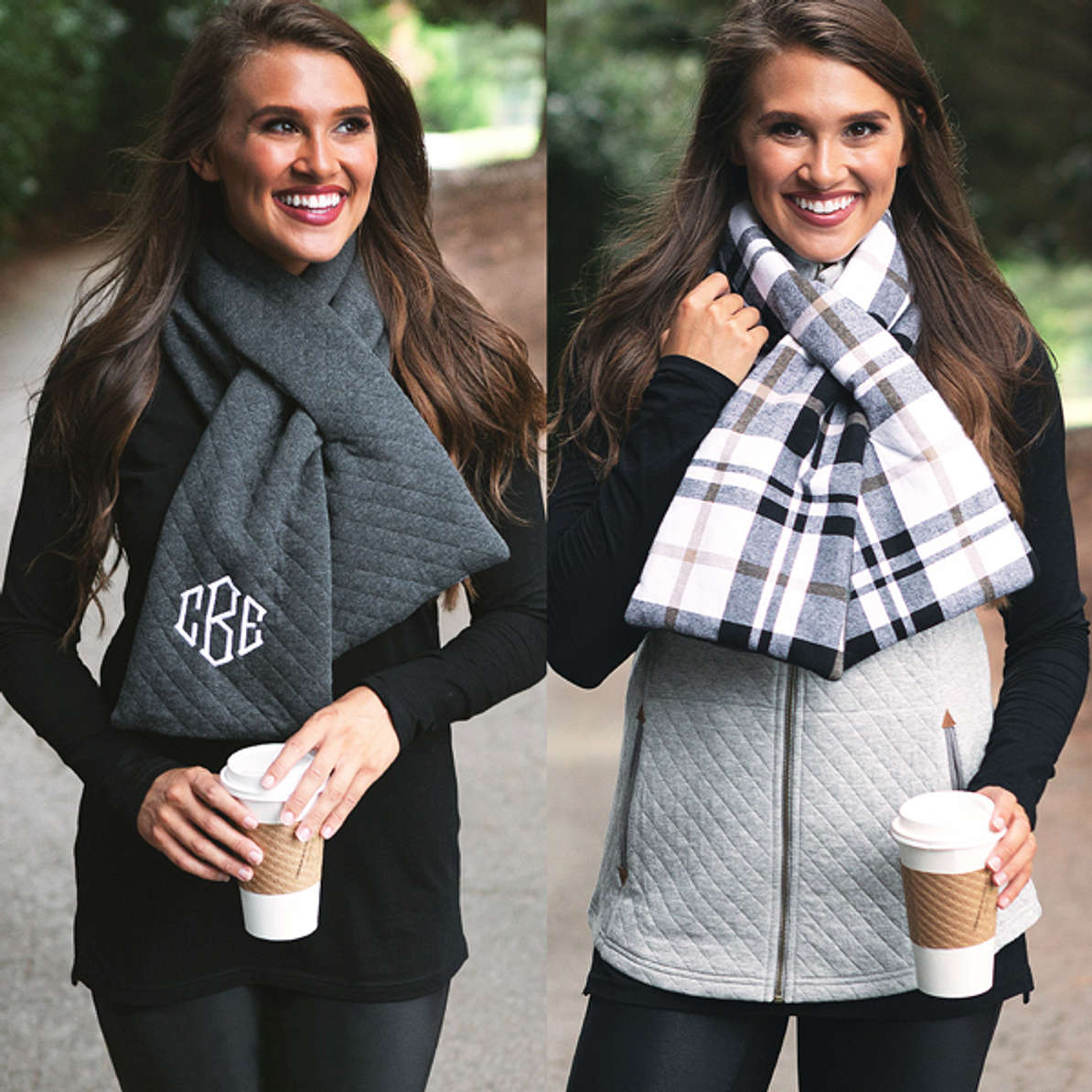 Personalized Reversible Quilted Scarf - Marleylilly