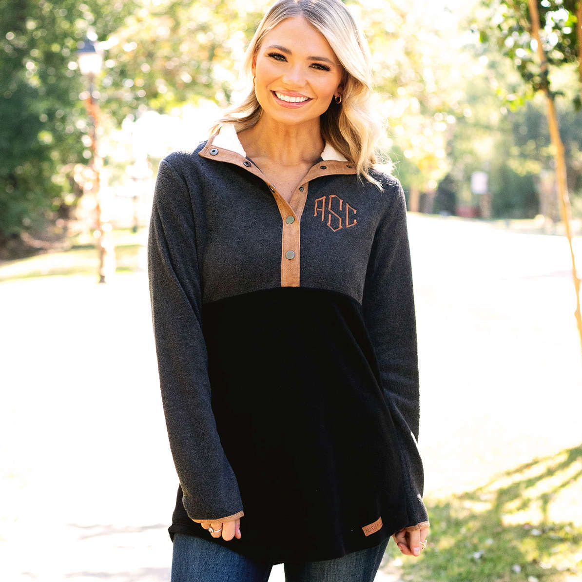 Monogrammed Midnight Fleece Pullover